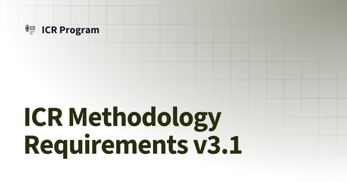 ICR Methodology Requirements v3.1 | ICR Program