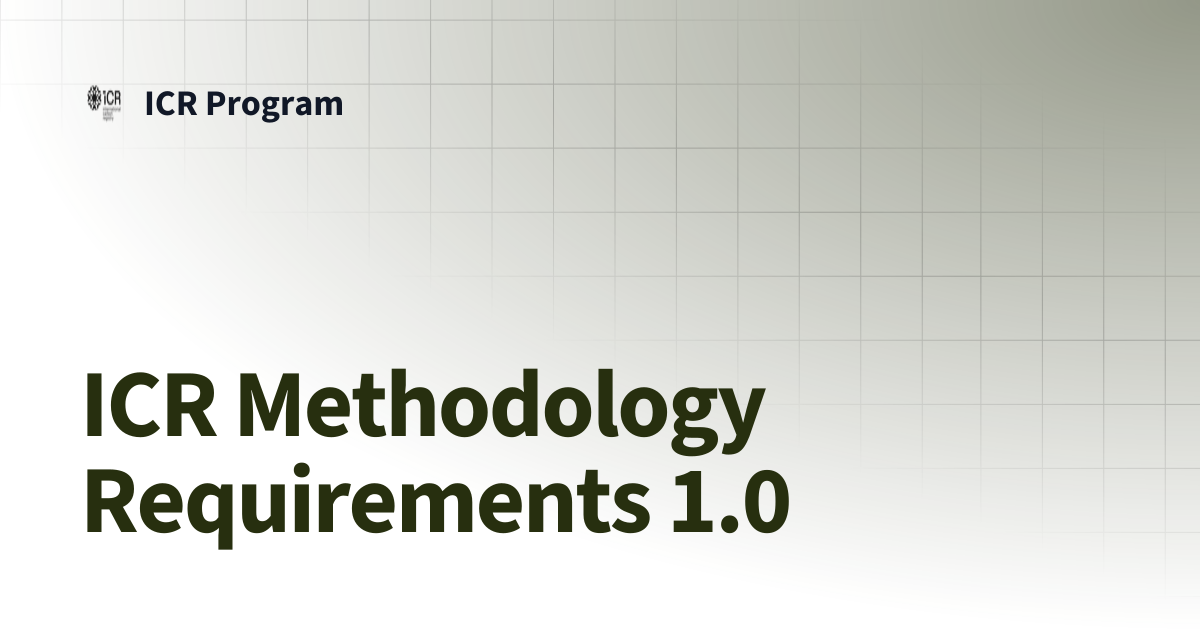ICR Methodology Requirements 1.0 | ICR Program