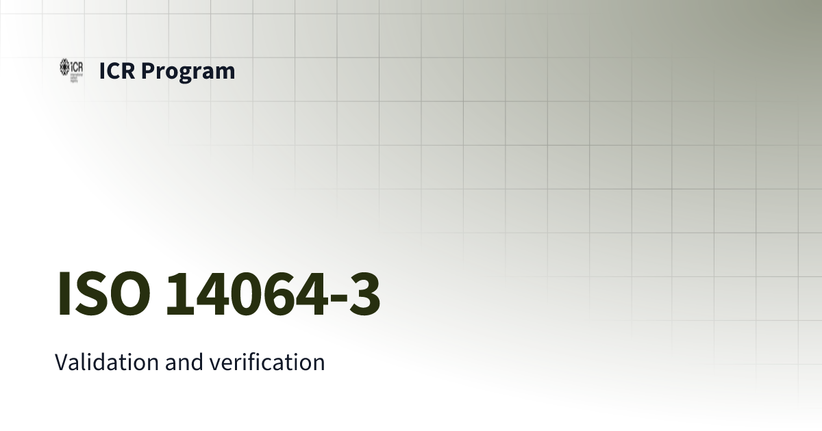 ISO 14064-3 | ICR Program