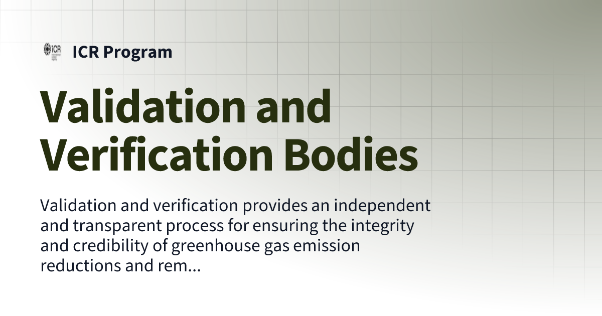 Validation and Verification Bodies | ICR Program