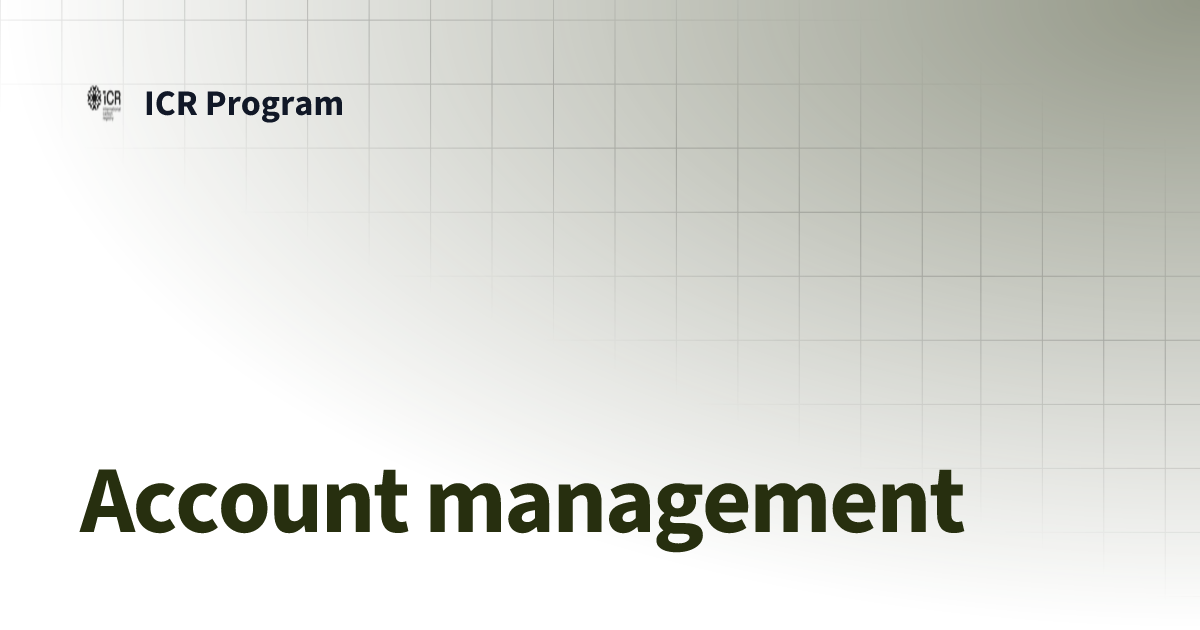 Account management | ICR Program