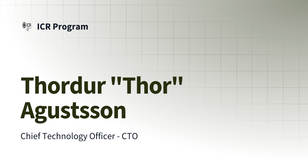 Thordur "Thor" Agustsson | ICR Program