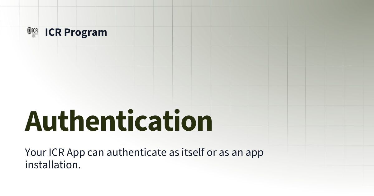 Authentication | ICR Program