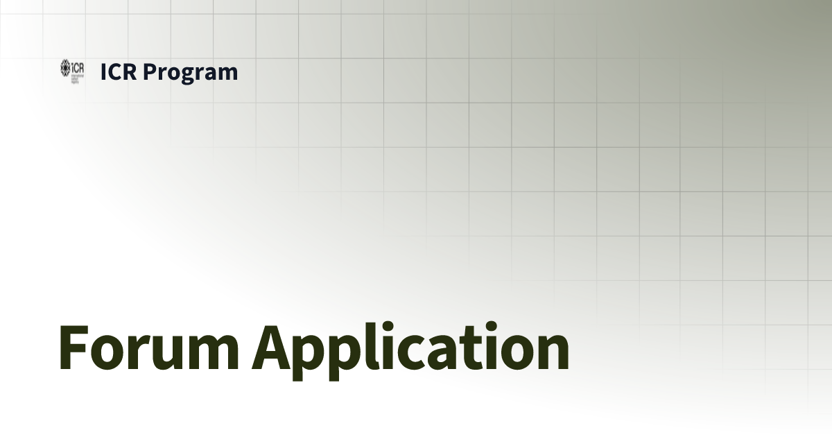 Forum Application | ICR Program
