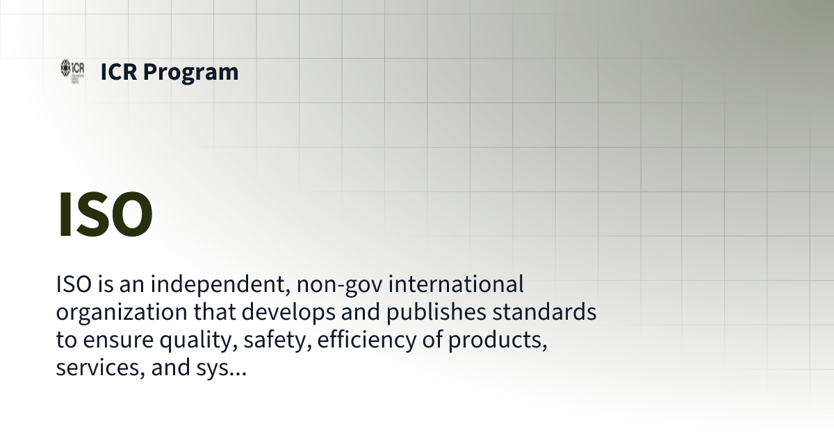 ISO | ICR Program