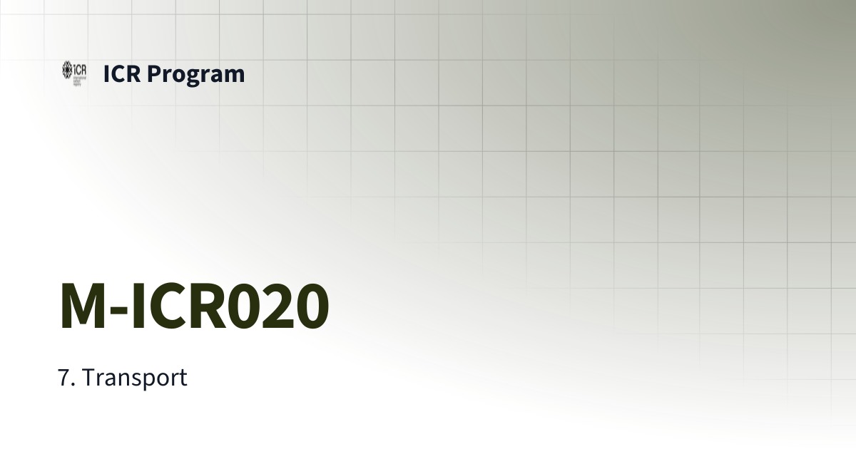 M-ICR020 | ICR Program