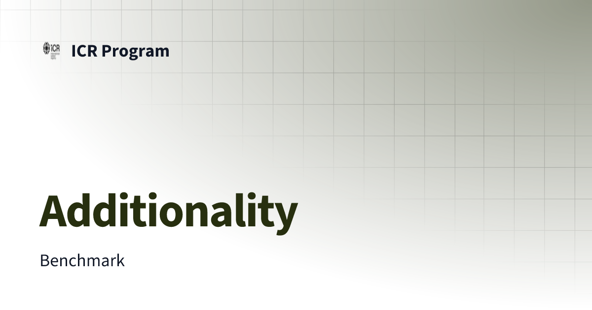 Additionality | ICR Program