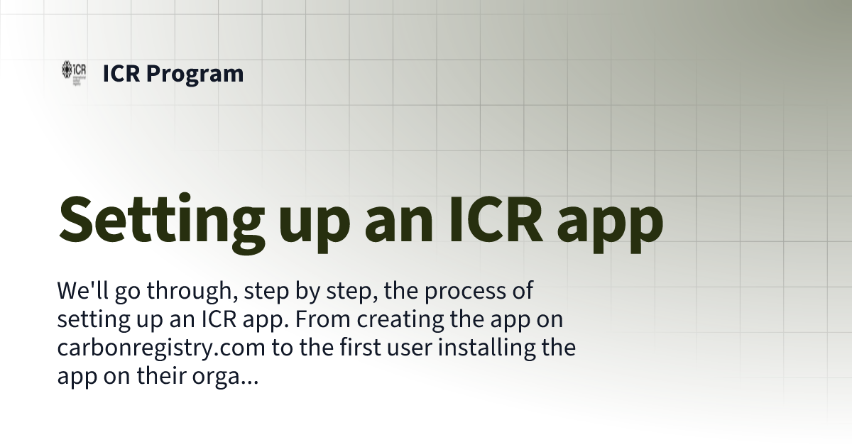 Setting up an ICR app | ICR Program