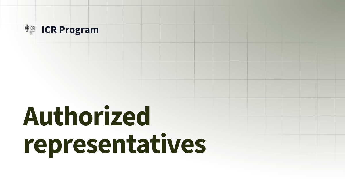 Authorized representatives | ICR Program