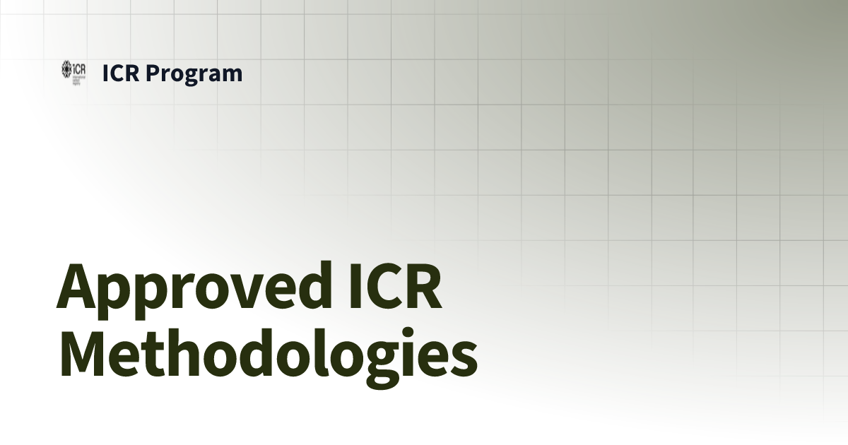 Approved ICR Methodologies | ICR Program
